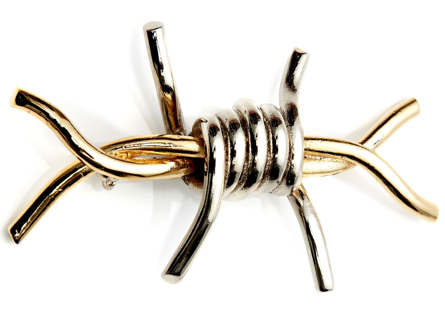 Rodarte Silver and Gold Barbed Wire Brooch | Latest Revival