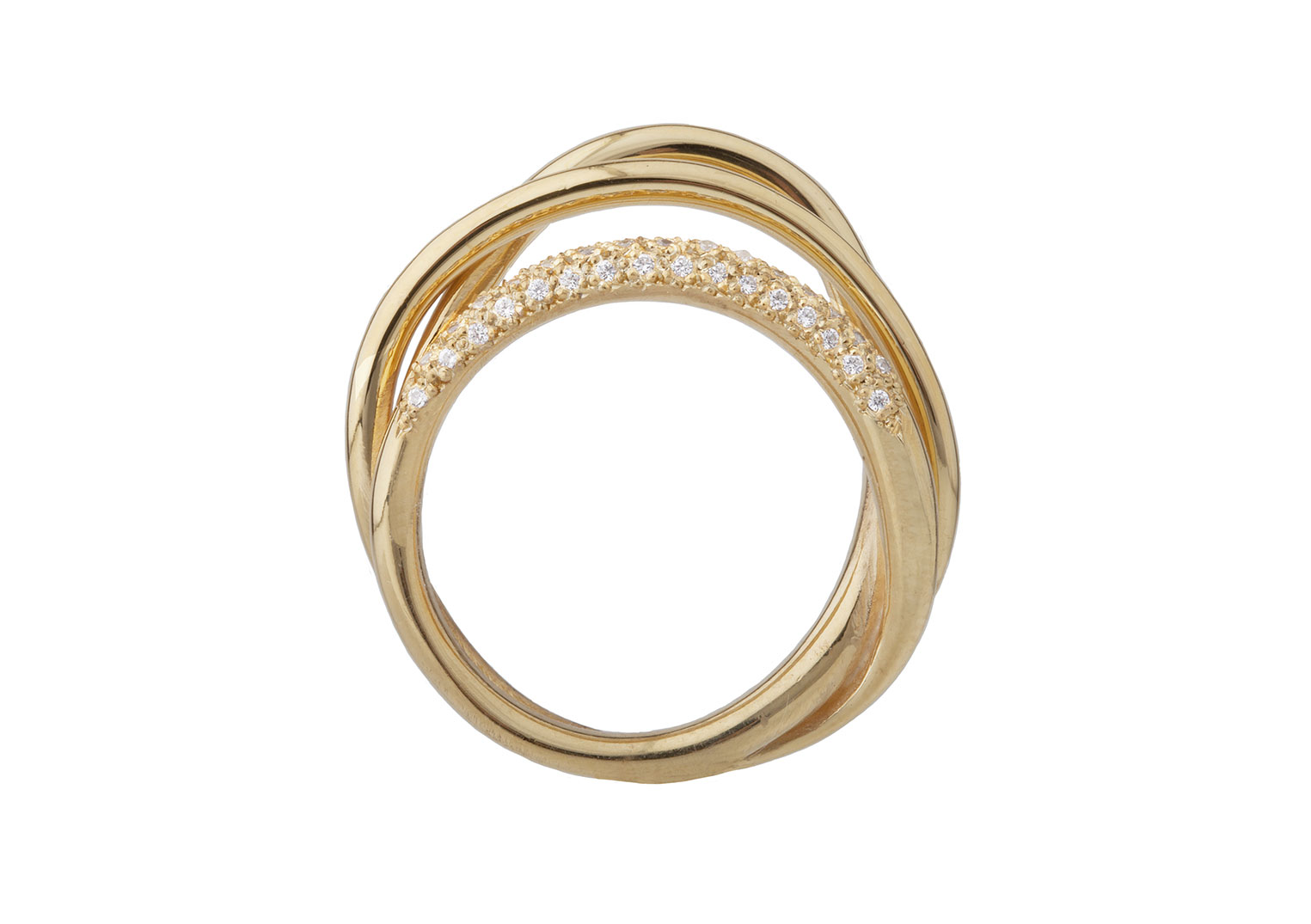 Completedworks 18K Fluid Ring with Brilliant Cut White Diamonds ...