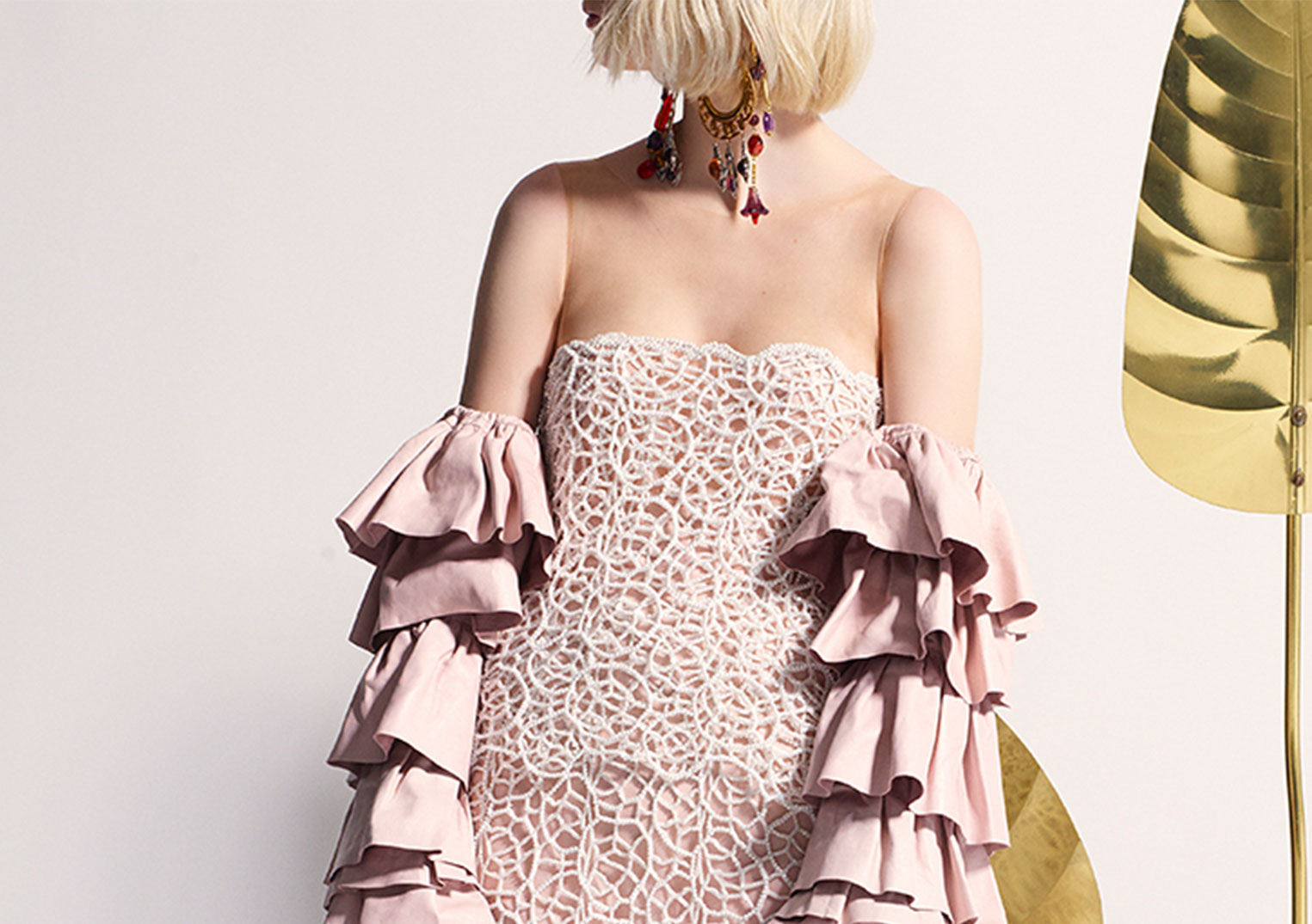 Rodarte Gold Crescent Earrings With Amber, Amethyst And Ruby Glass ...