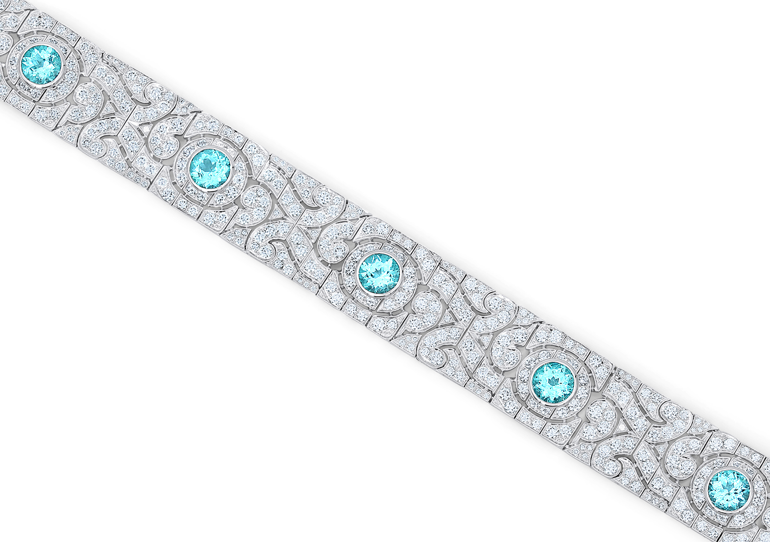 Oscar Heyman Platinum Paraiba and Diamond Bracelet | Latest Revival Oscar Heyman Platinum Paraiba and Diamond Bracelet | Latest Revival